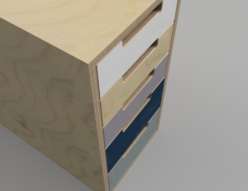 Birch plywood cabinets and drawers – Dominic Dale