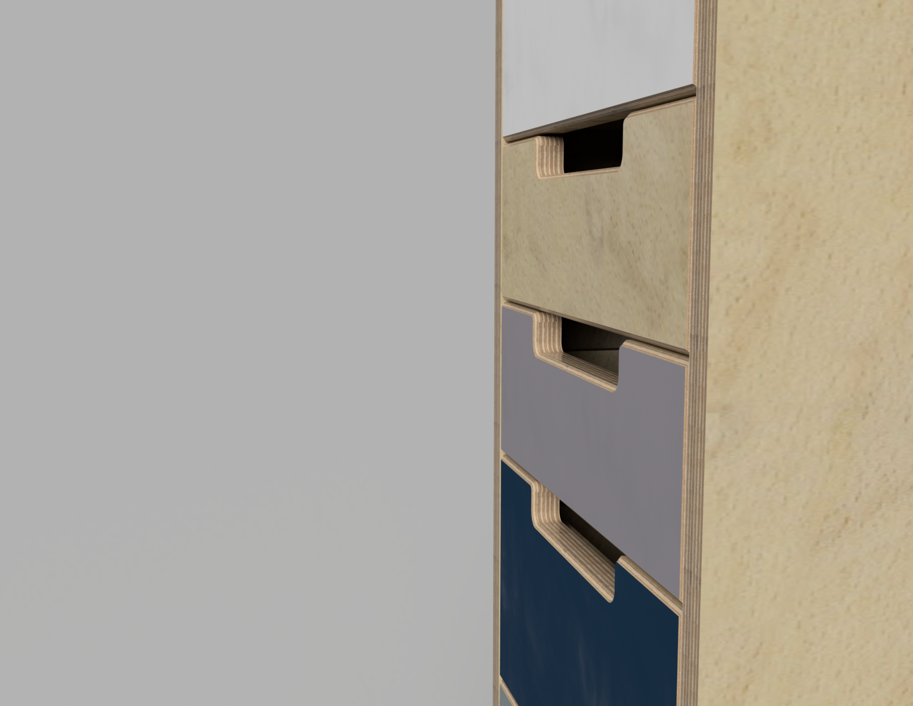 Birch plywood cabinets and drawers – Dominic Dale