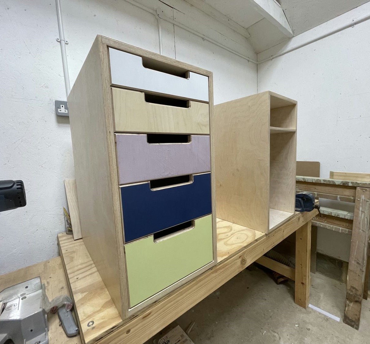 Birch plywood cabinets and drawers - Dominic Dale