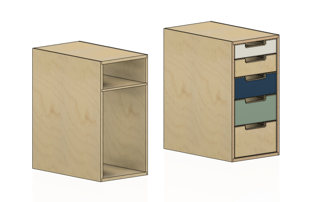 Birch plywood cabinets and drawers – Dominic Dale